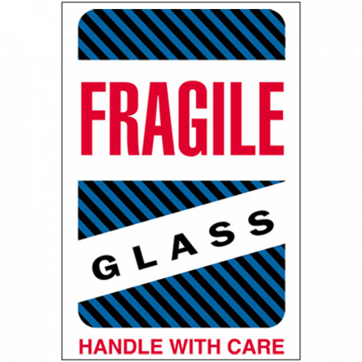 4" x 6" - "Fragile - Glass - Handle With Care" Labels