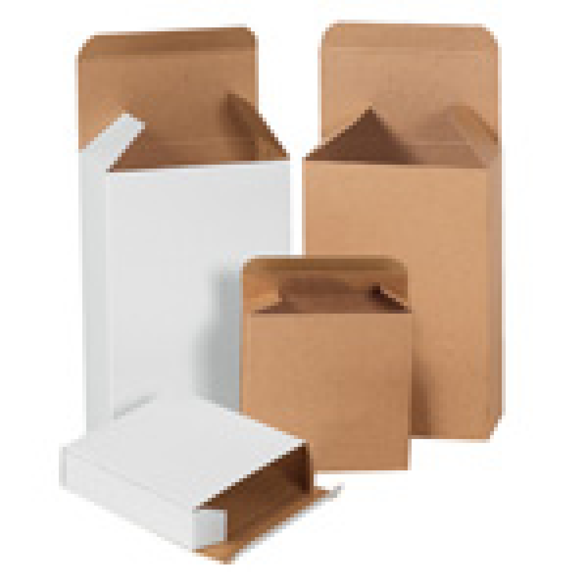 1 1/2" x 1 1/2" x 4" Kraft Reverse Tuck Folding Cartons